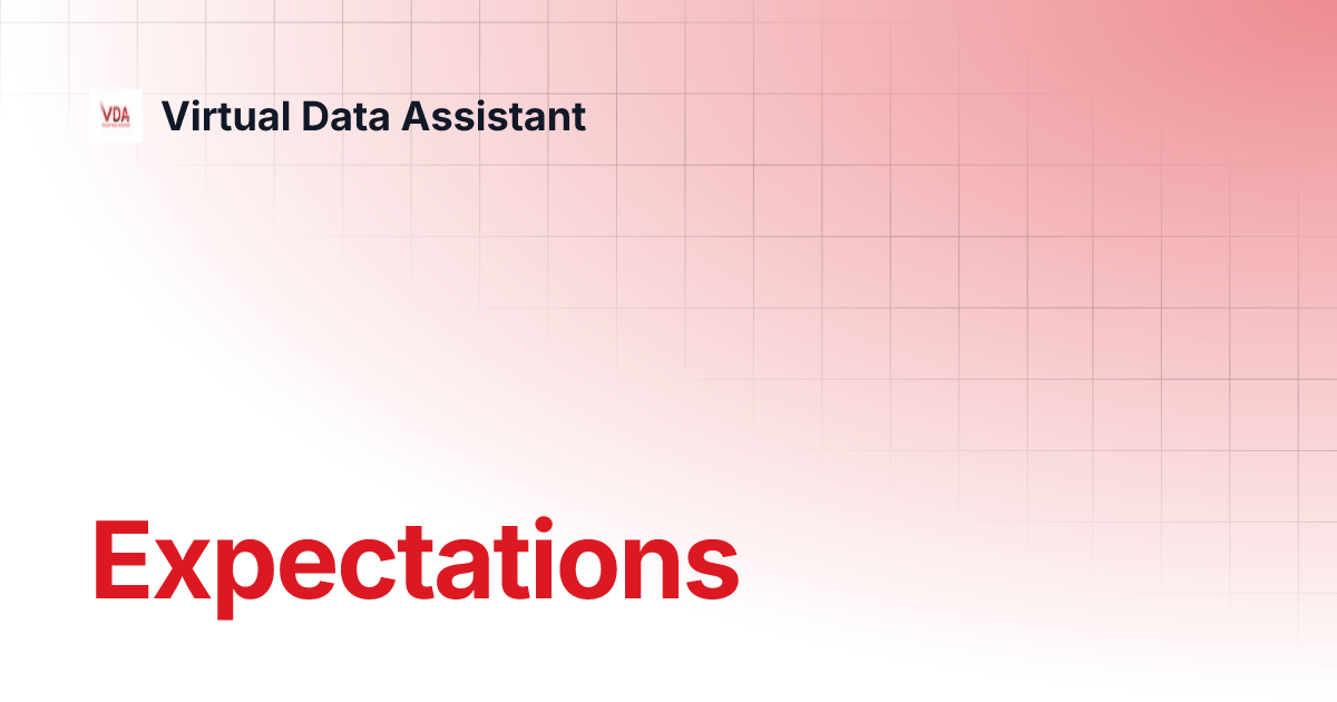 Expectations | Virtual Data Assistant